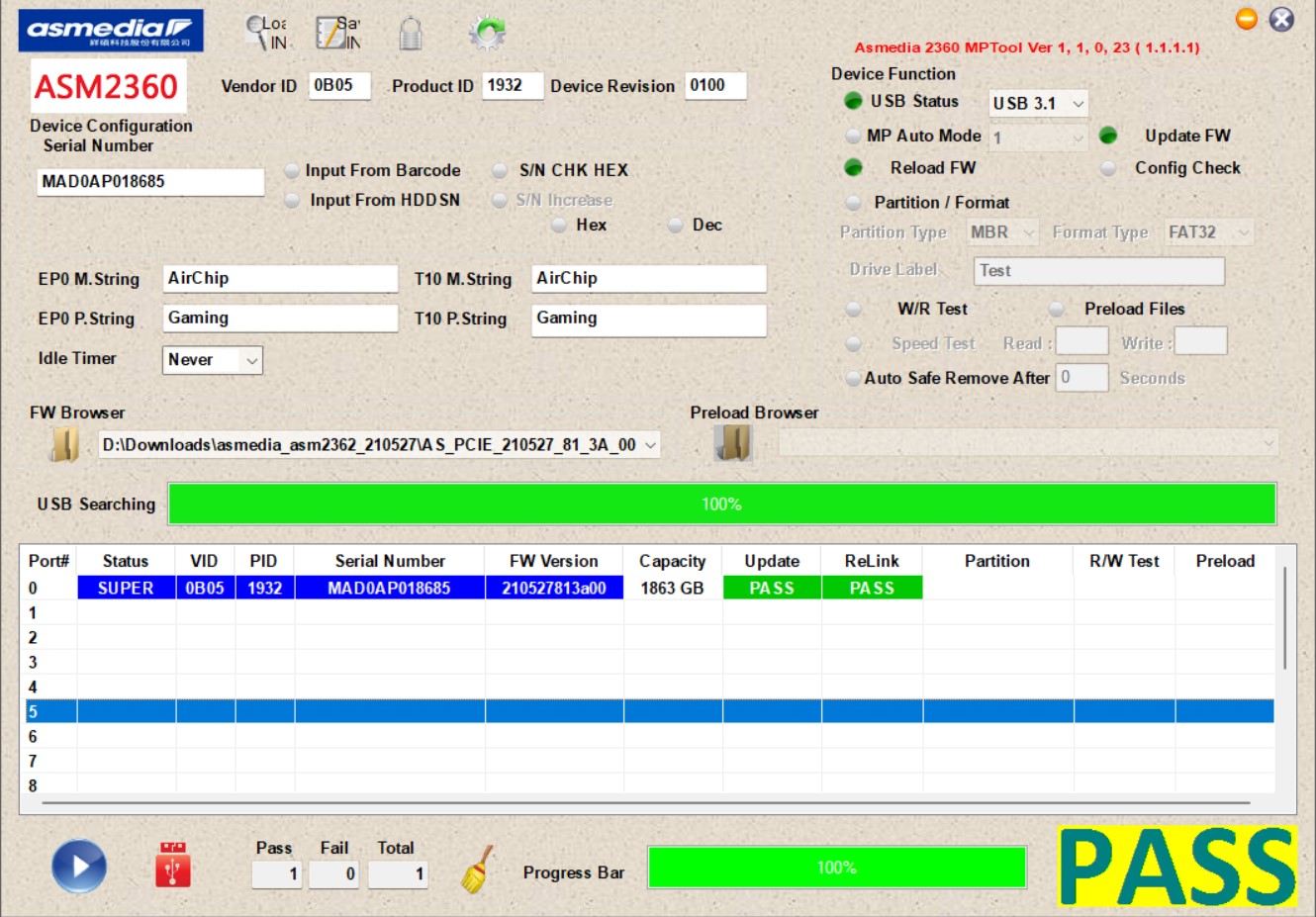 芯片烤电池 - 【硬件】ASM2362 桥接主控 210527 固件